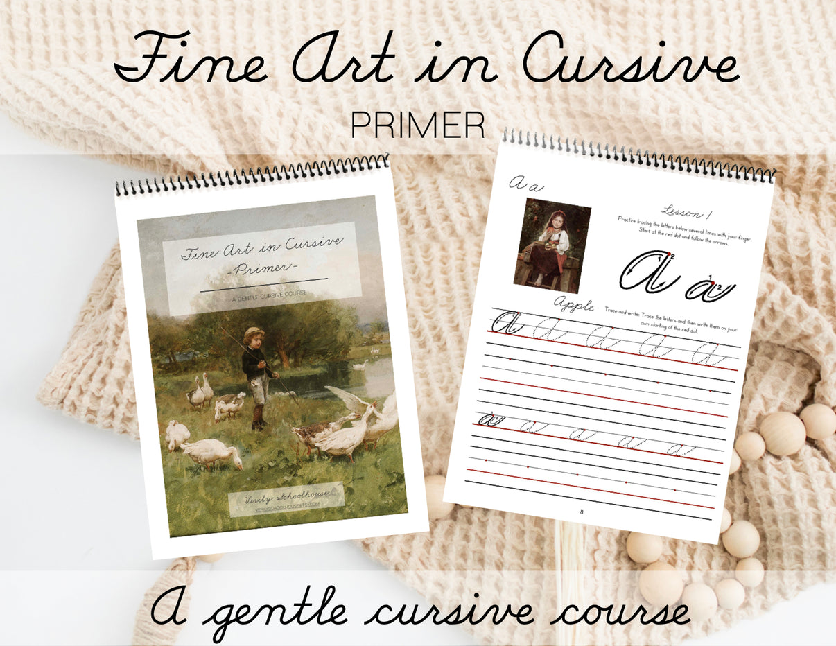 Fine Art in Cursive Primer - Digital Download – Verily Schoolhouse Shop